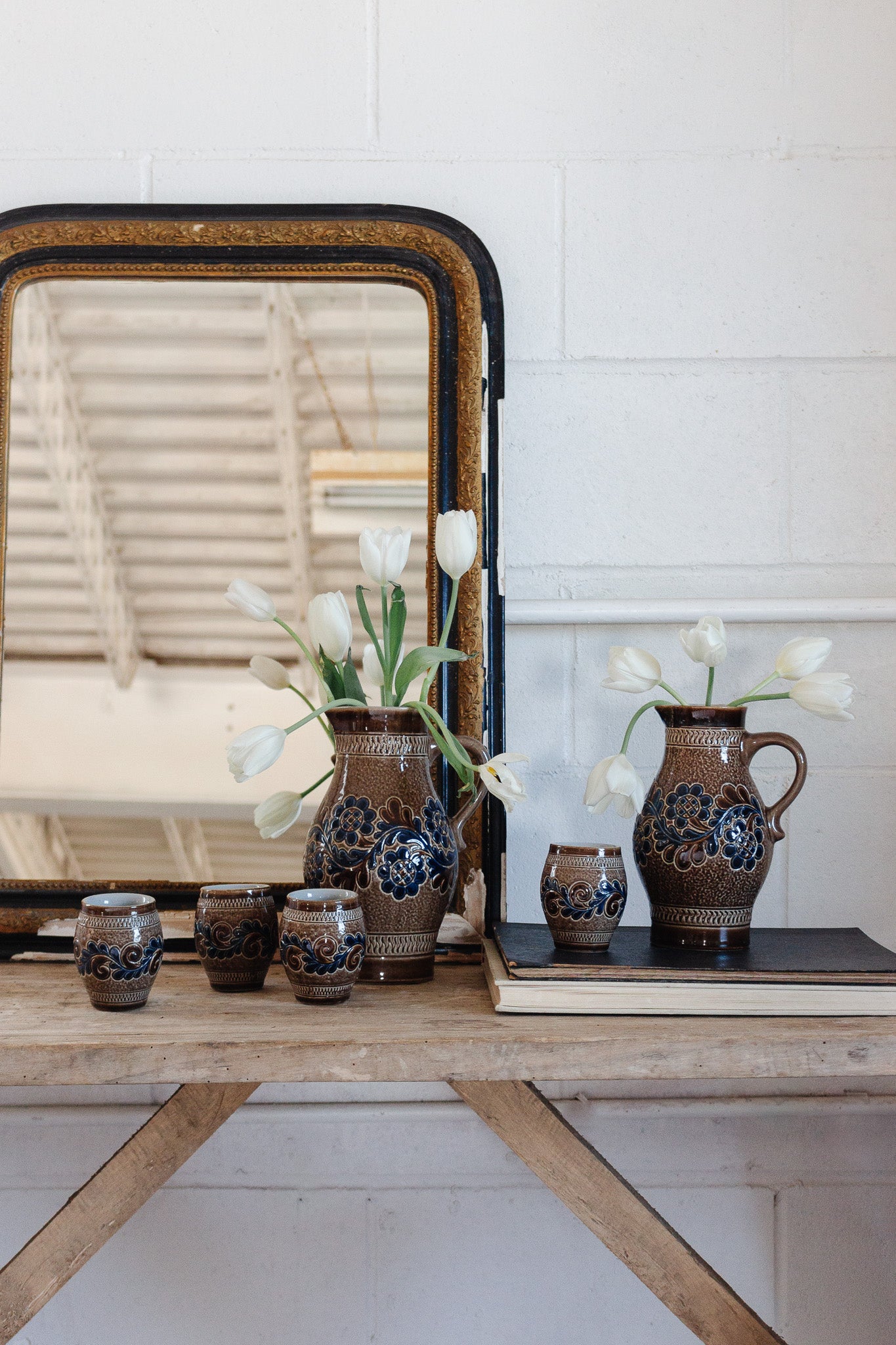 midcentury Marzi Remi salt glazed pottery set – Joliette