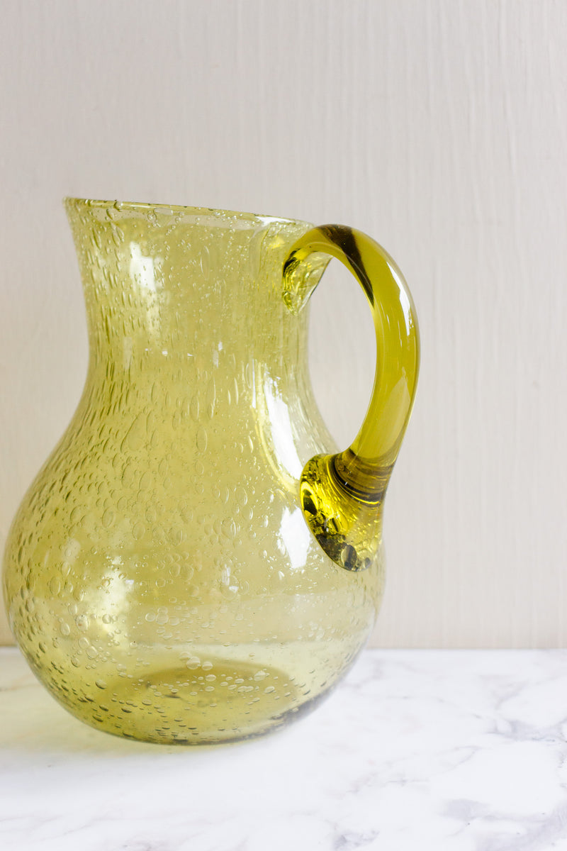 vintage french "verrerie de biot" hand blown pitcher and glasses set ...