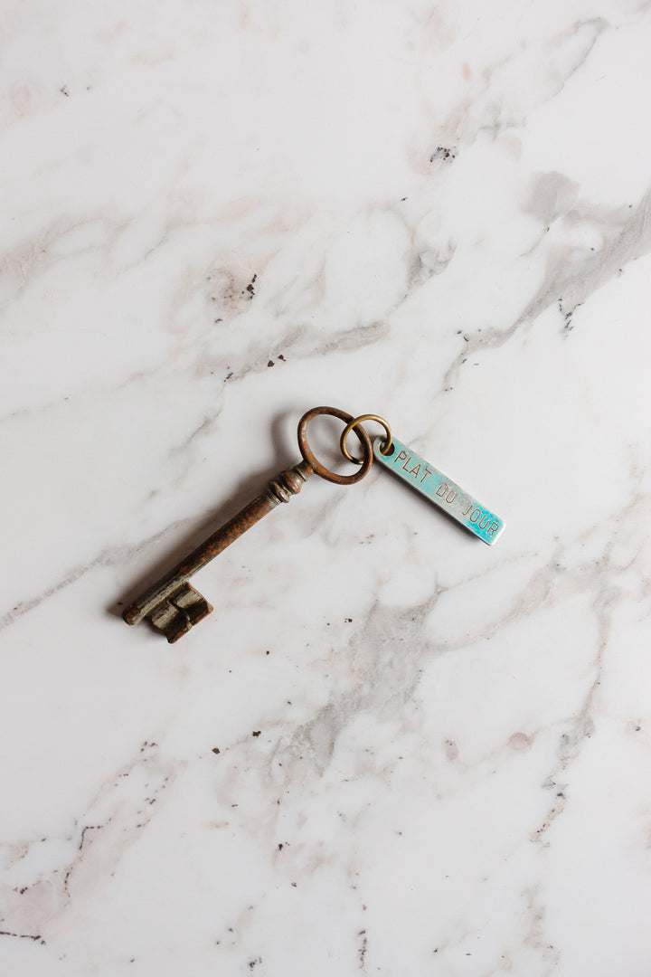 antique French metal key fob – Joliette