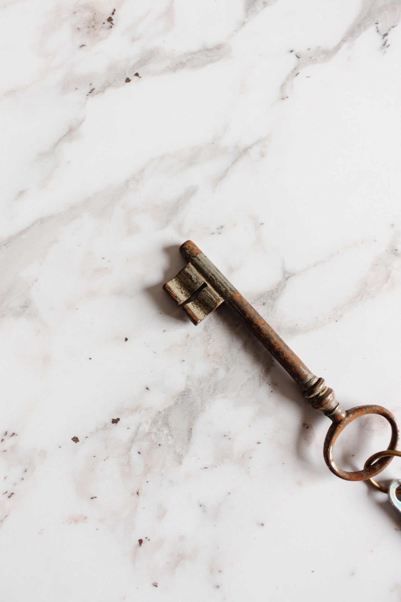 antique French metal key fob – Joliette