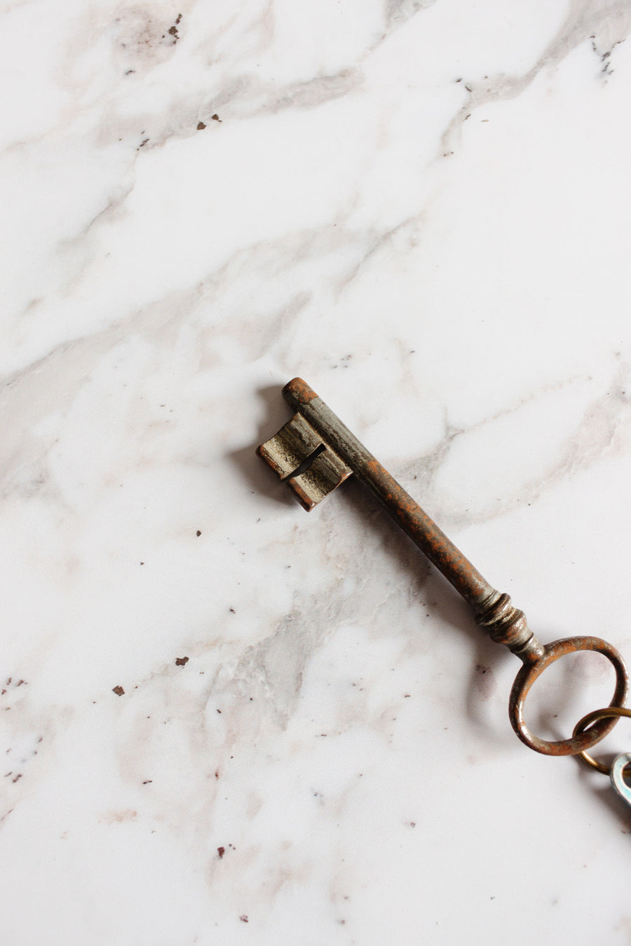 antique French metal key fob – Joliette