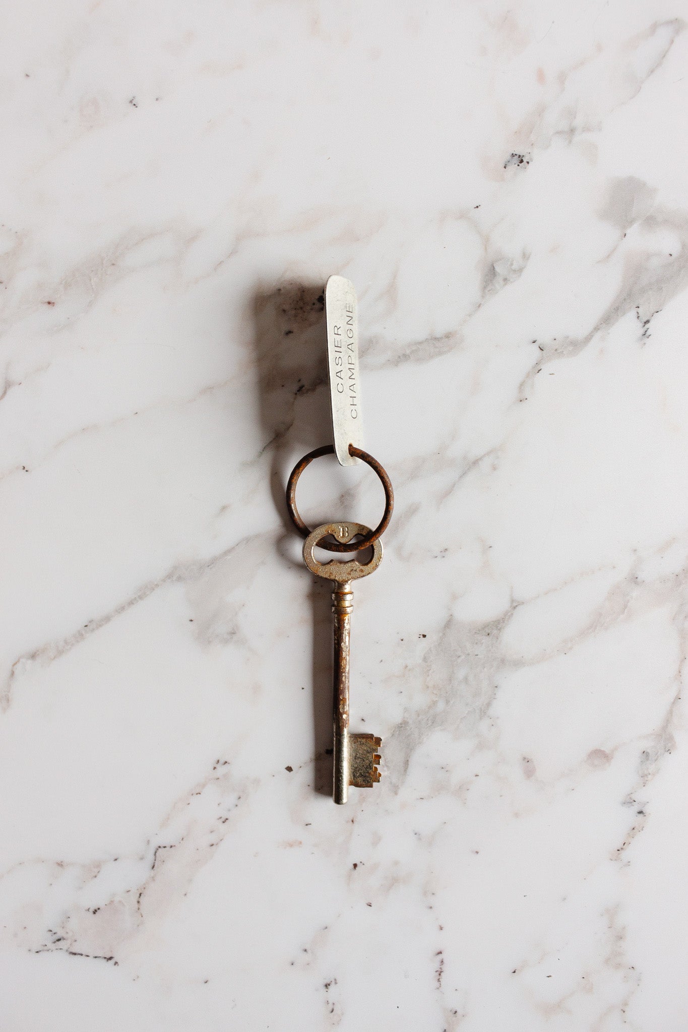 antique French metal key fob – Joliette