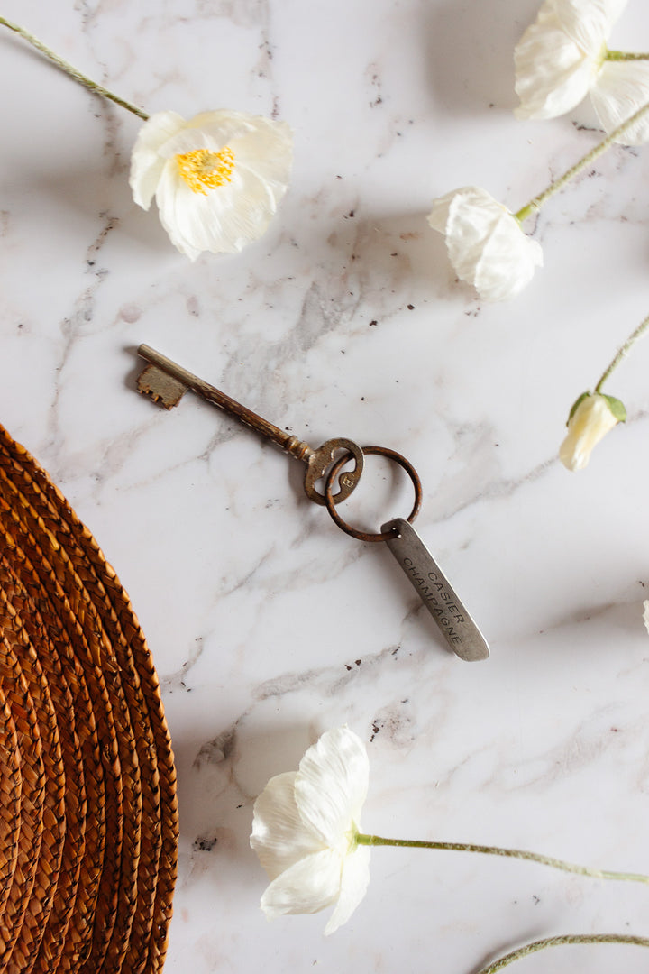antique French metal key fob – Joliette