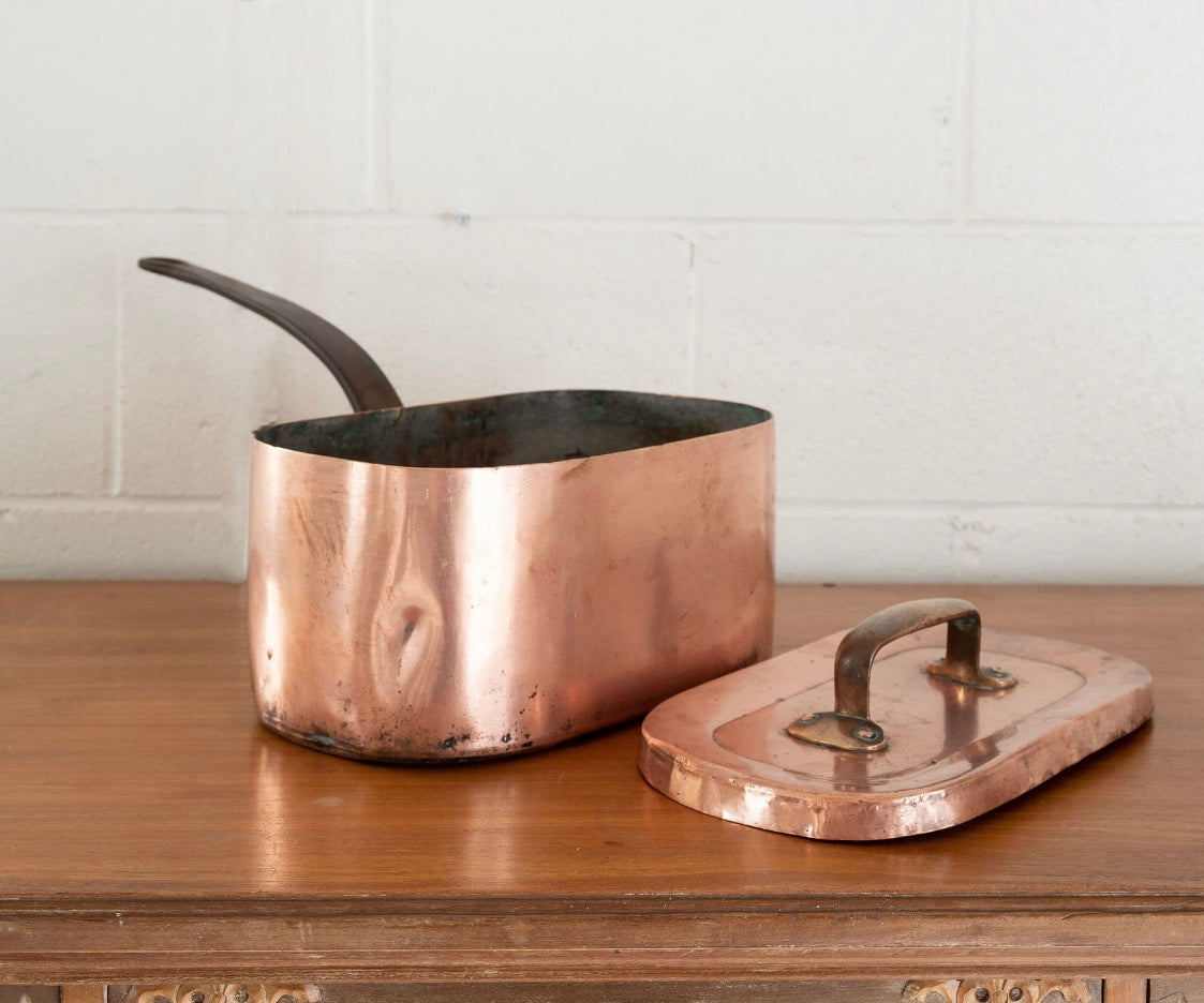 vintage french copper daubière roasting pot with lid – Joliette