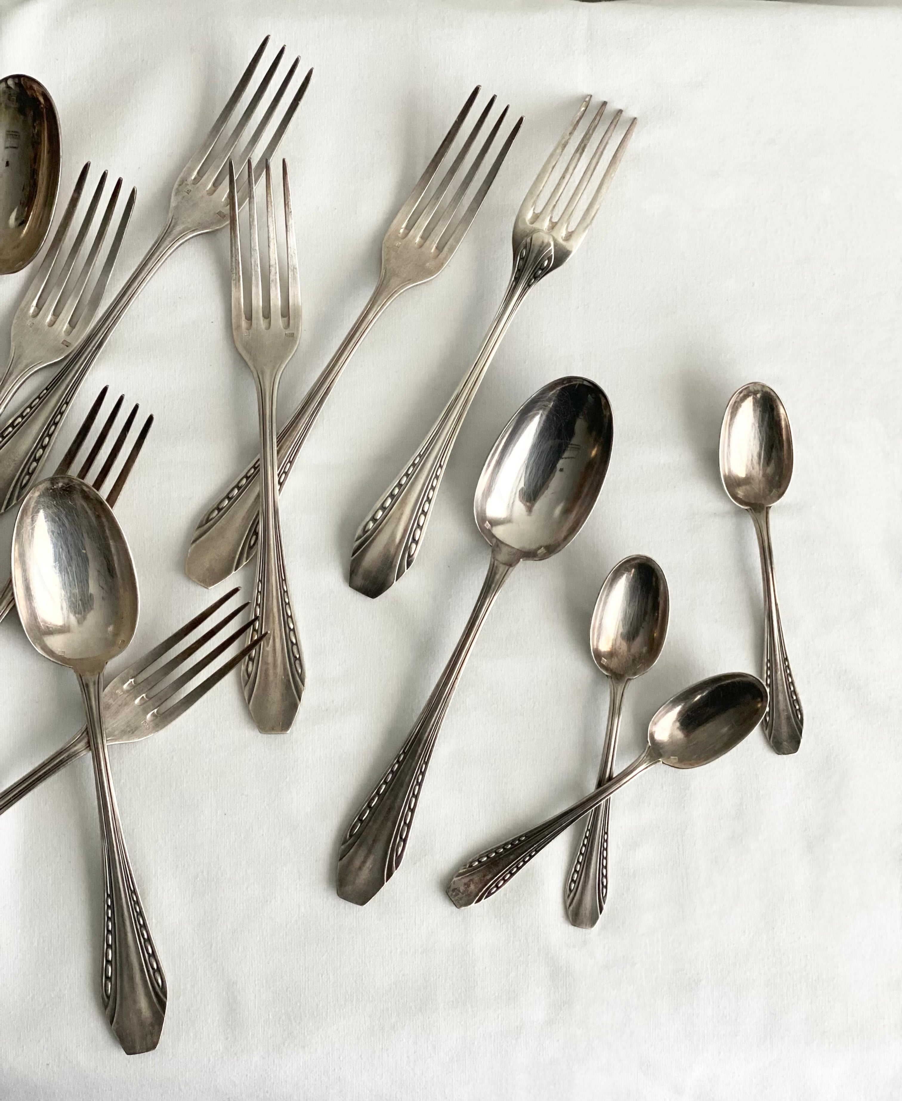 vintage French silverware, full set of 36 – Joliette