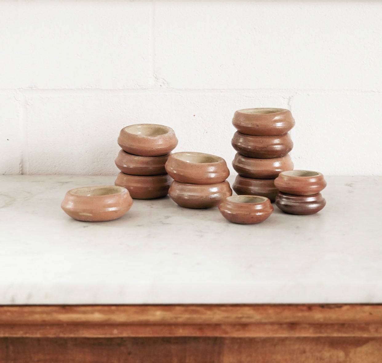 vintage french stoneware butter pats, set of 5 – Joliette